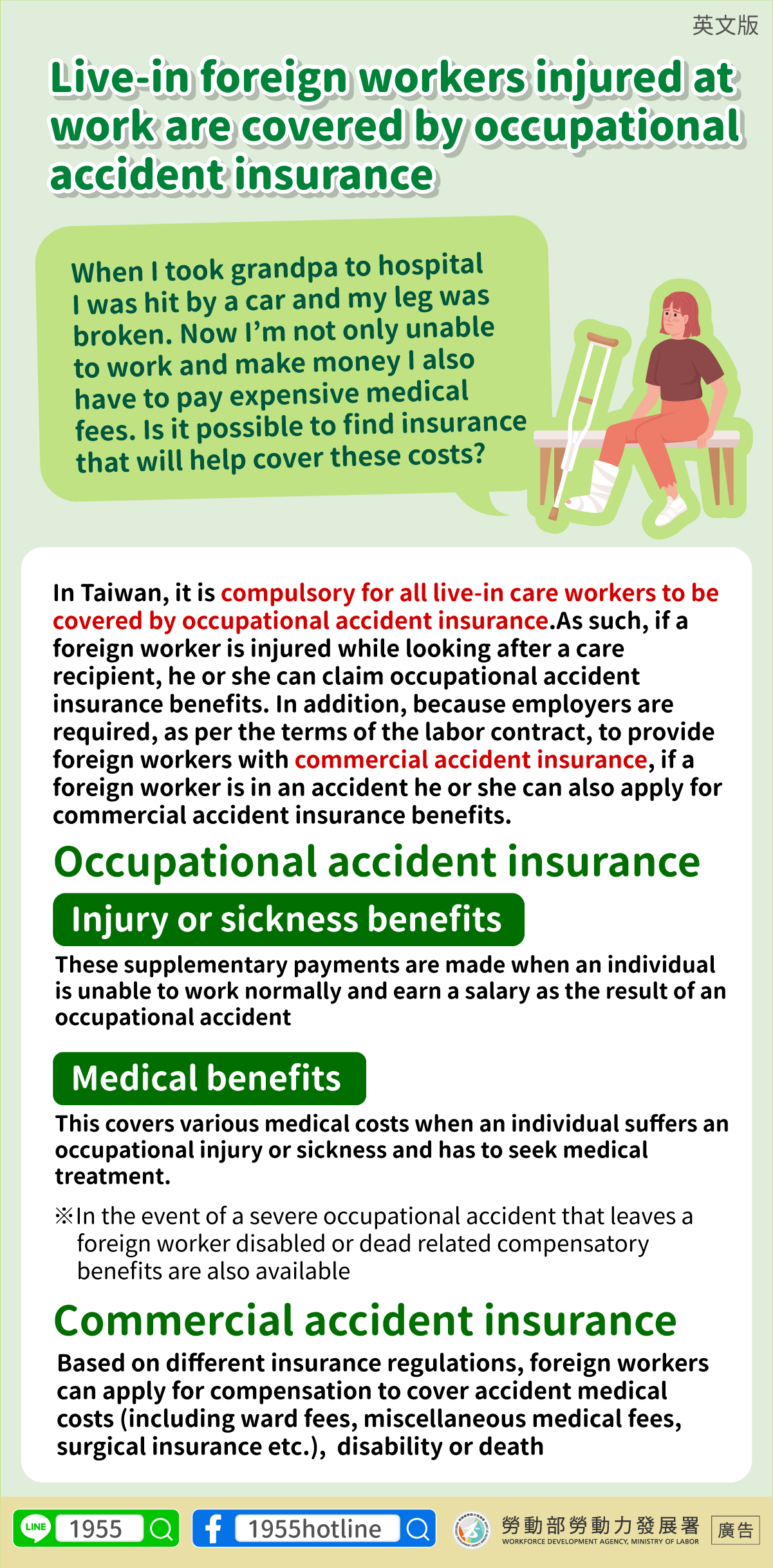 Live-in foreign workers injured at work are covered by occupational ...
